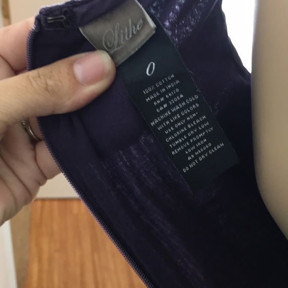 Anthropologie | Dresses | Anthropologie Lithe Purple Dress Sz O 0 ...